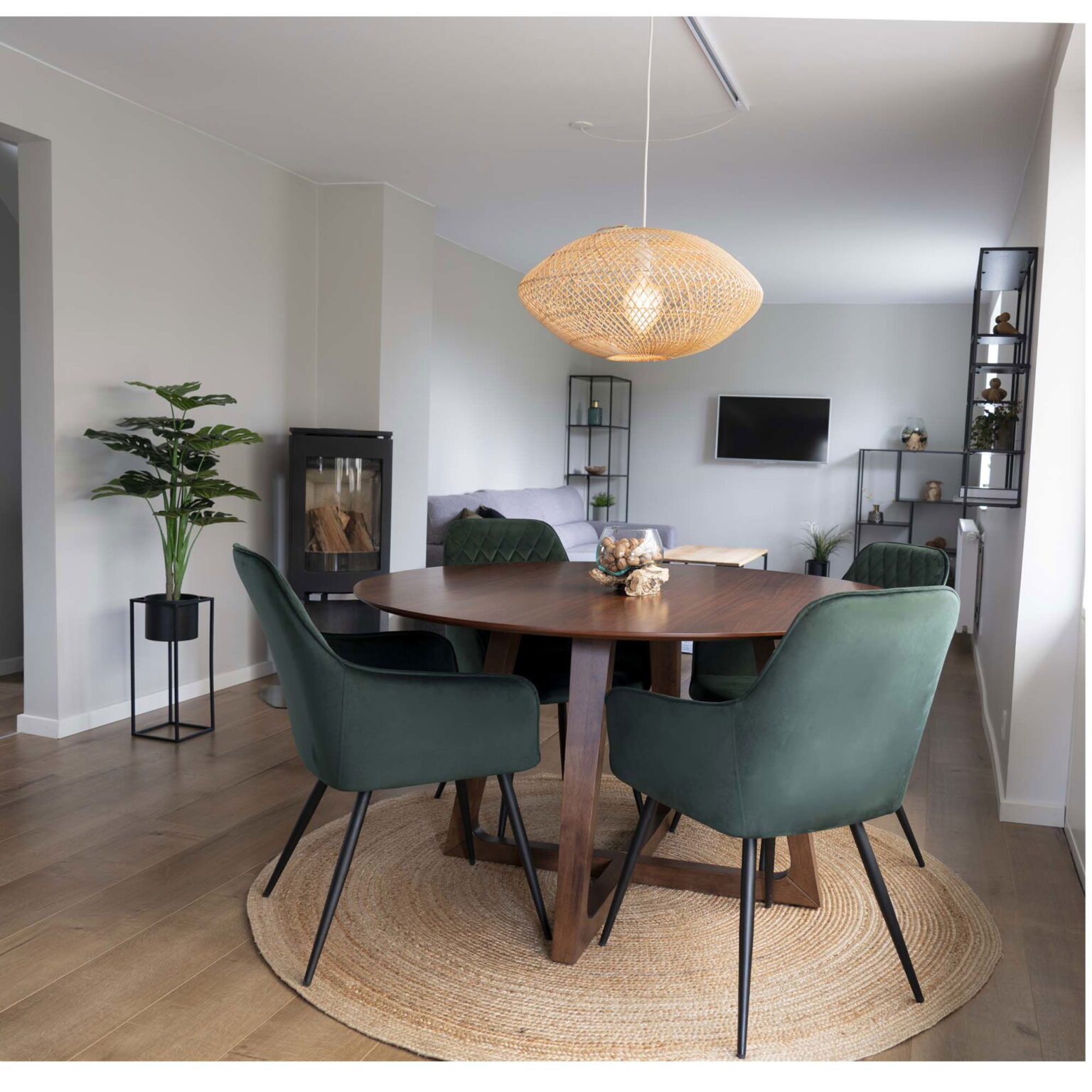 Bloomfield Barstoel Set - Elegantie & Comfort in Mocca Walnoot Hout