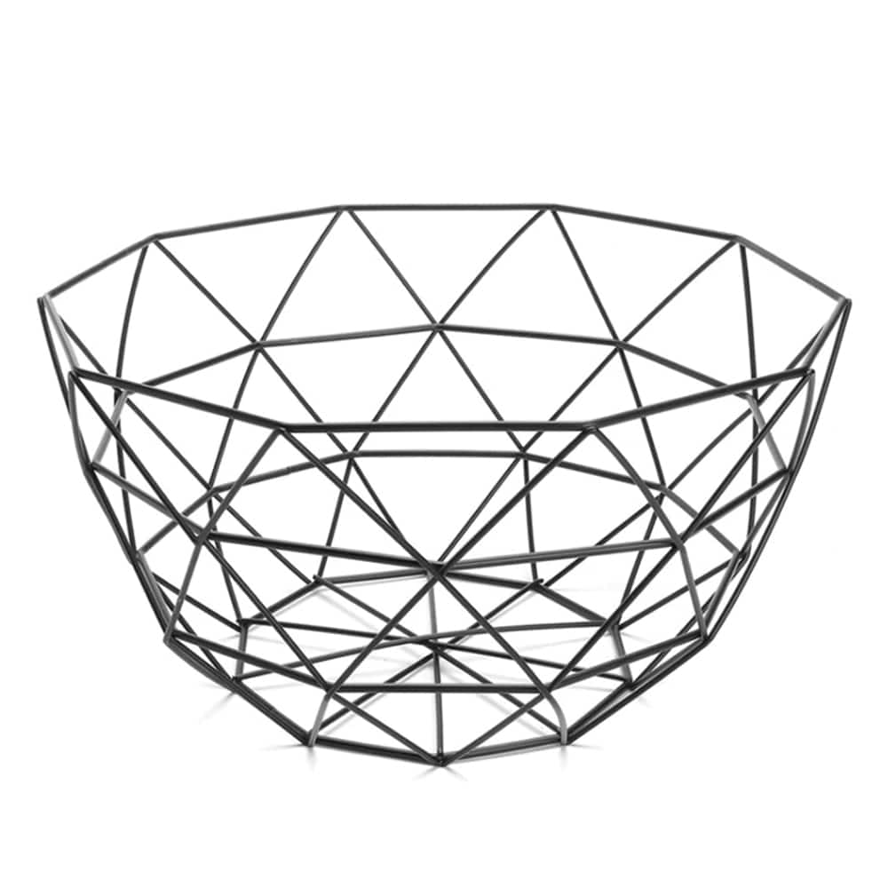 QUVIO Fruitschaal Diamantvorm Draadstaal 25 5 X 14 Cm Zwart